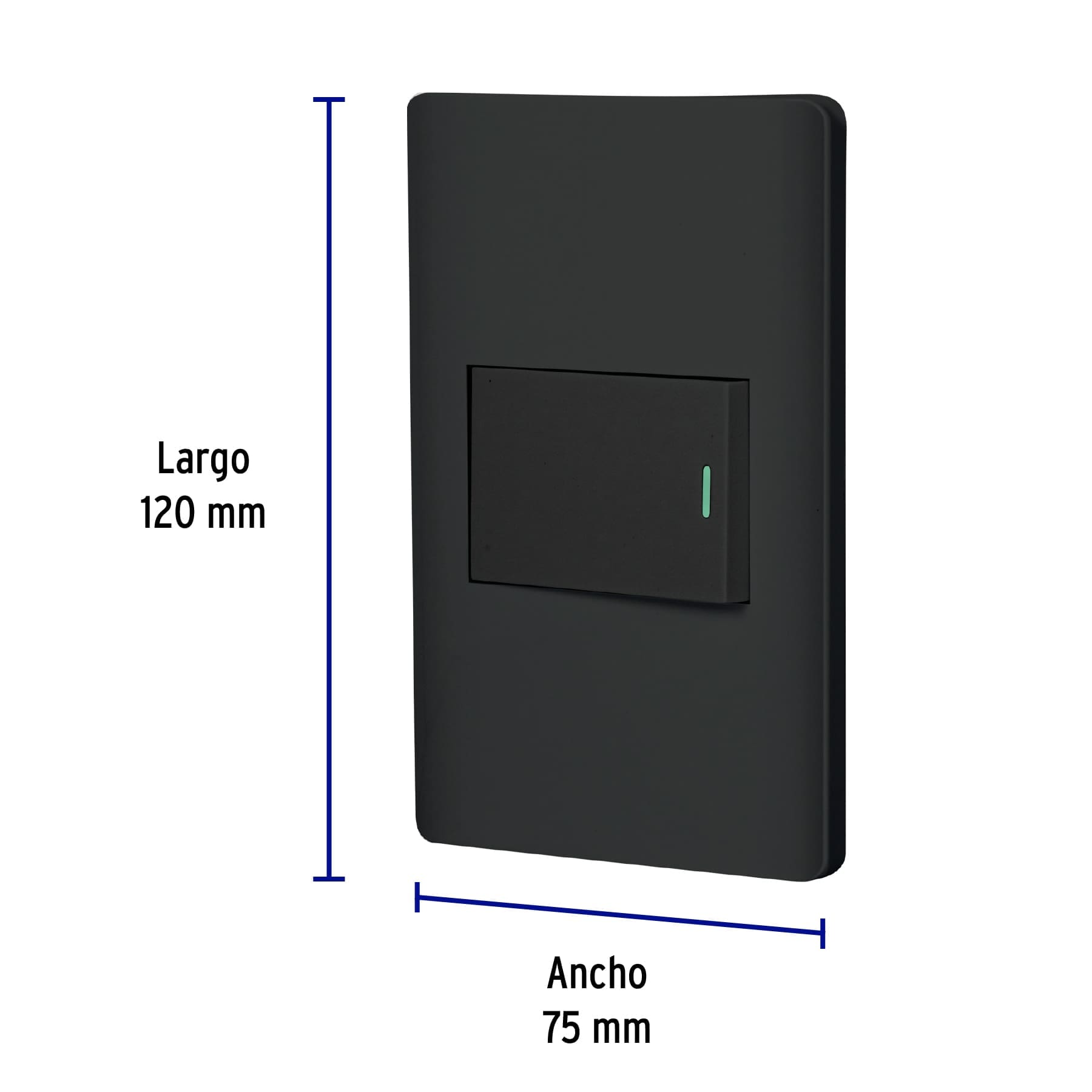 PLACA ARMADA NEGRA 1 INTERRUPTOR DE 3 VIAS 1.5 MOD, LISBOA ...